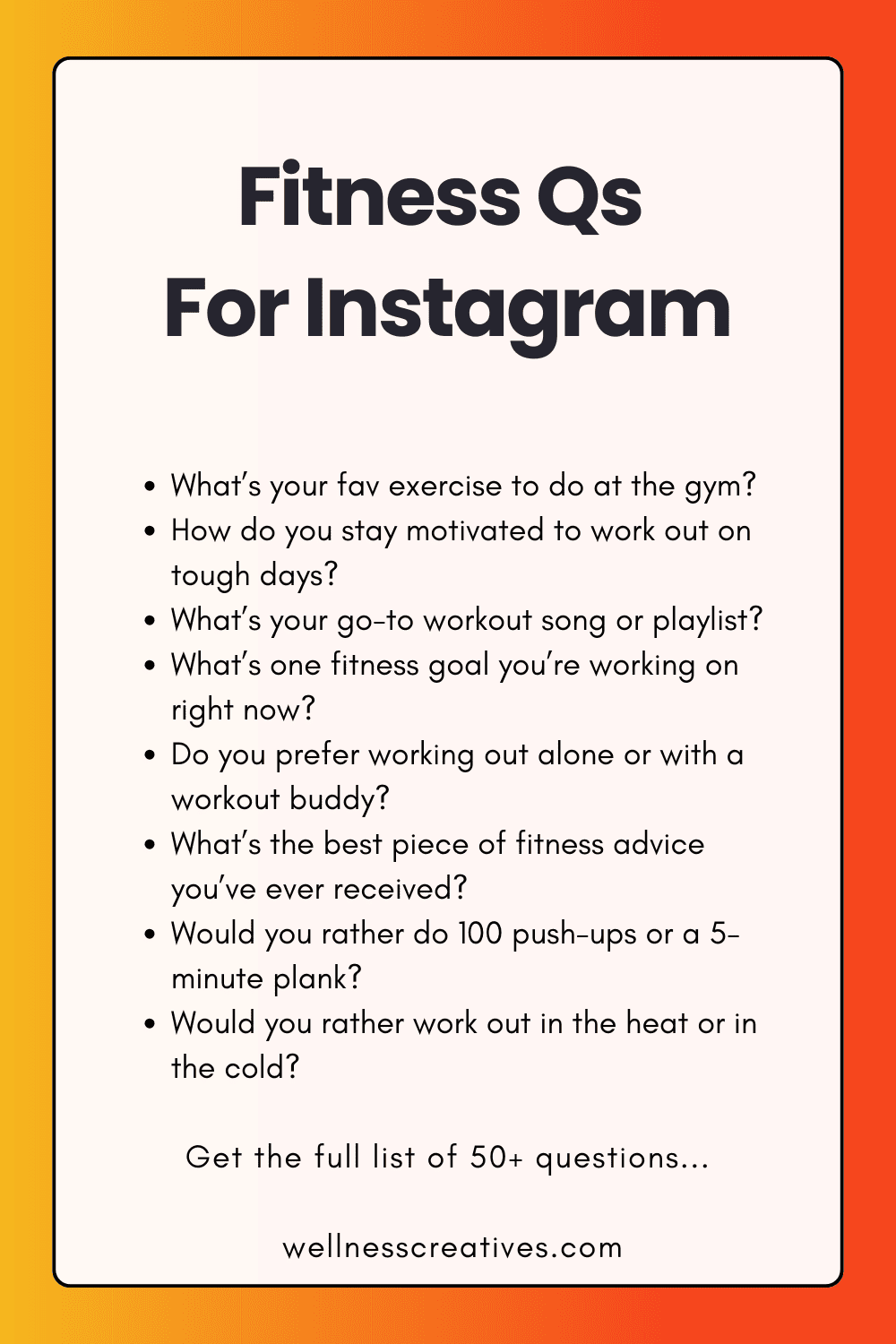 50 Fitness Questions for Instagram Polls & Post Engagement
